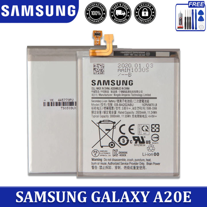 Battery for Samsung Galaxy A20e Battery Original Model EB-BA202ABU ...