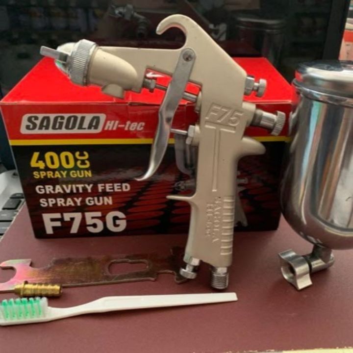 SPRAY GUN SAGOLA F75 TABUNG ATAS SPET CAT KOMPRESOR F 75 HITEC SPRAY G ...