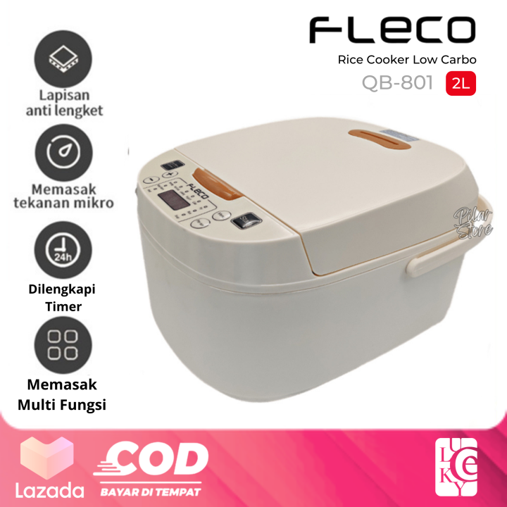 Fleco Rice Cooker smart magic com 2L Fleco QB-801multi fungsi low carbo ...