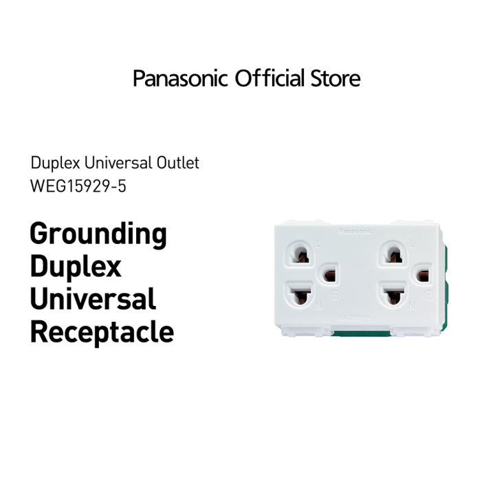 Panasonic WEG15929-5 Duplex Universal Outlet w/ Grounding - 3 pieces ...