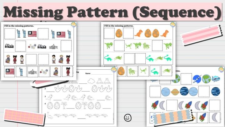 [PRE143] 260 pages Missing Pattern (Sequence) Worksheet for Pre-school ...