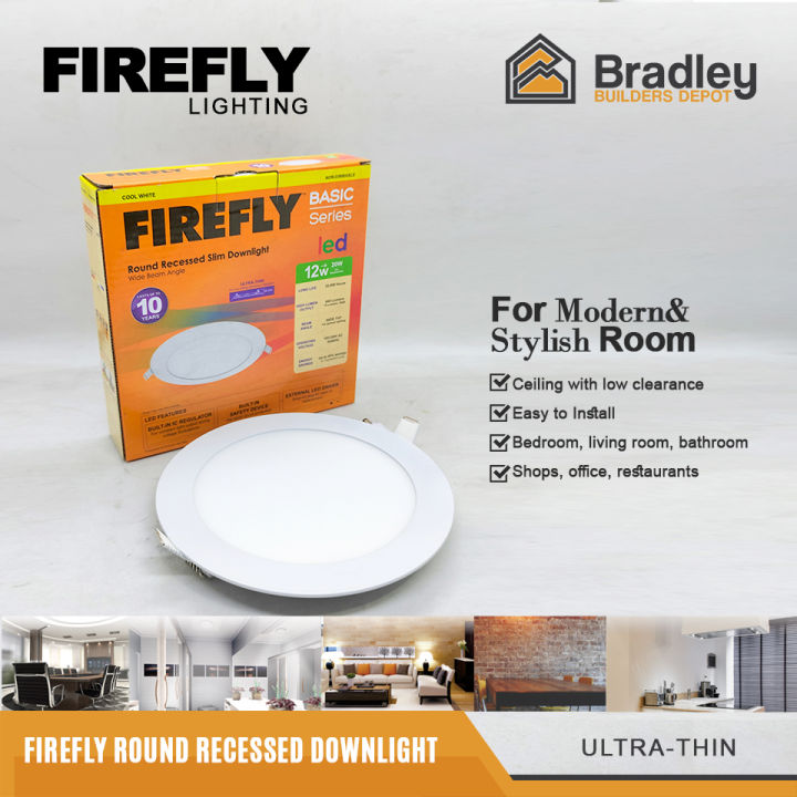 Firefly LED Round Recessed Downlight (Ultra-Thin) | Lazada PH