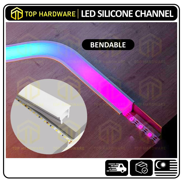 TOP🇲🇾 LED Silicone Channel Strip Light Rubber Silicone Casing Profile ...