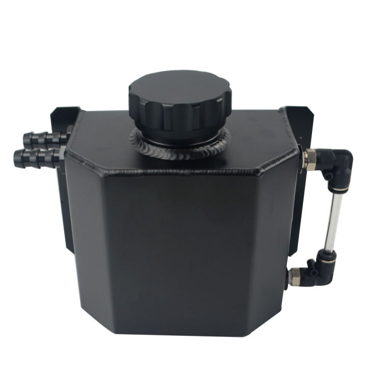 Black Universal 1L Aluminum Oil Catch Can Reservoir Tank With Drain ...