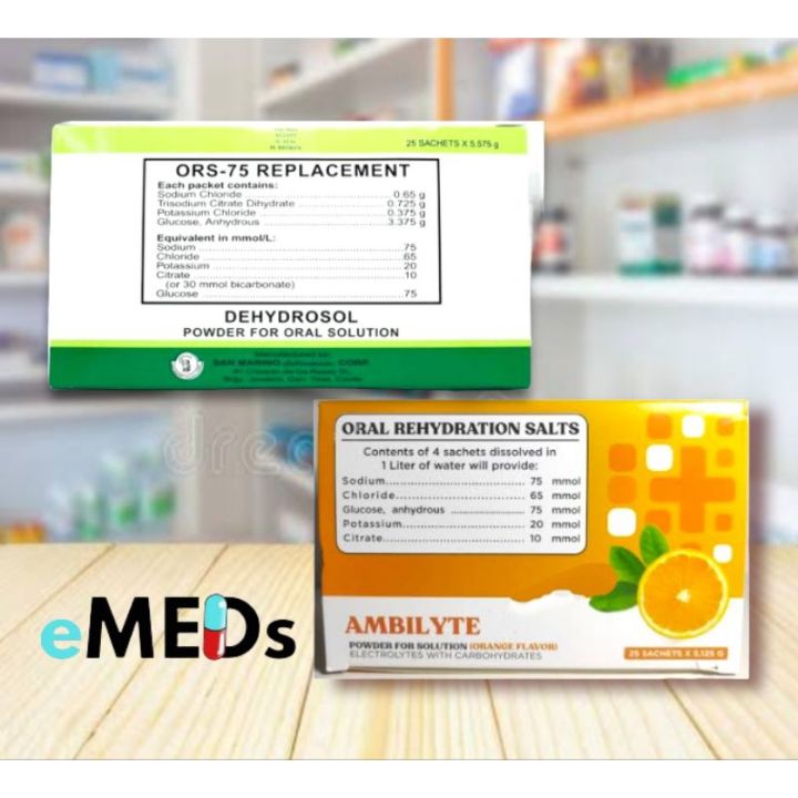 Ambilyte Oral Rehydration Salts 25's/box/Dehydrasol | Lazada PH