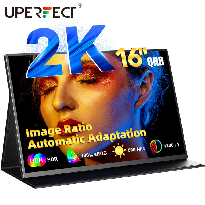 UPERFECT 2K Portable Monitor 2560*1600 Upgraded 16-inch 8 Bits+FRC ...