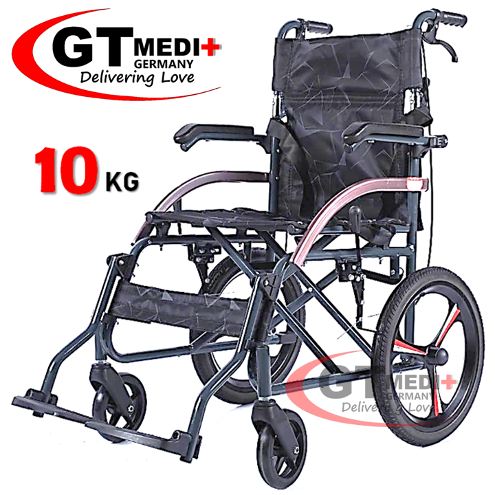W05-10 GT MEDIT GERMANY Ultra Lightweight Wheelchair Foldable Travel Transport Wheel Chair ...