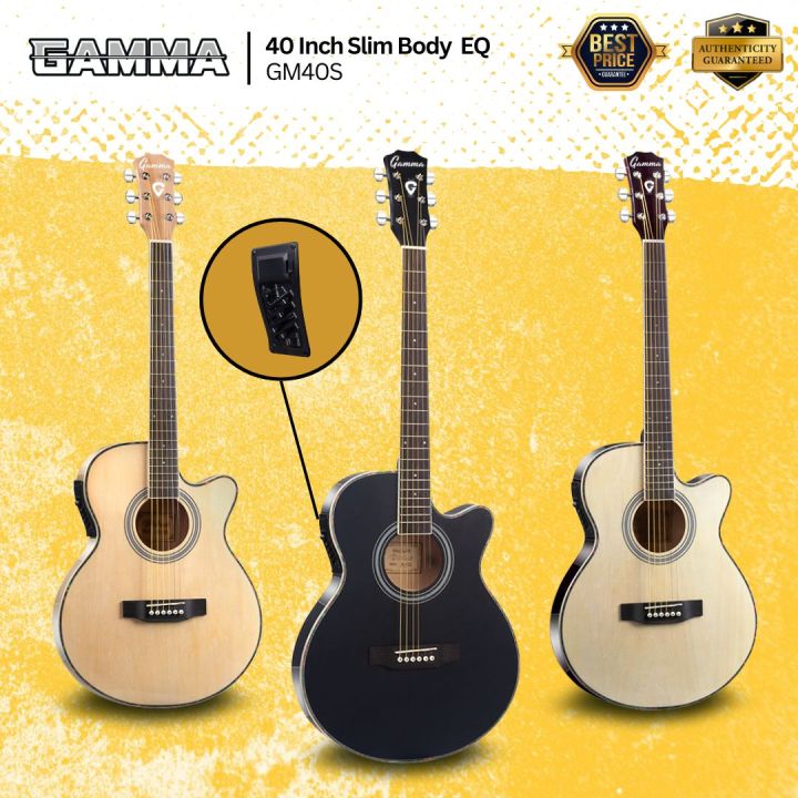 GAMMA Series 40inch Slimbody Acoustic Guitar with 4 band EQ ( GM40S-EQ ...