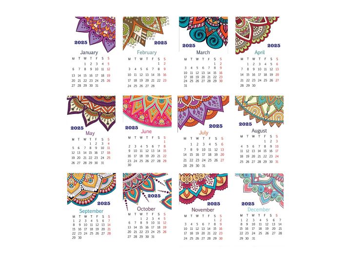 Photojaanic Table Desk New Year Calendar 2025 Size 4X6, 300 gsm thick ...