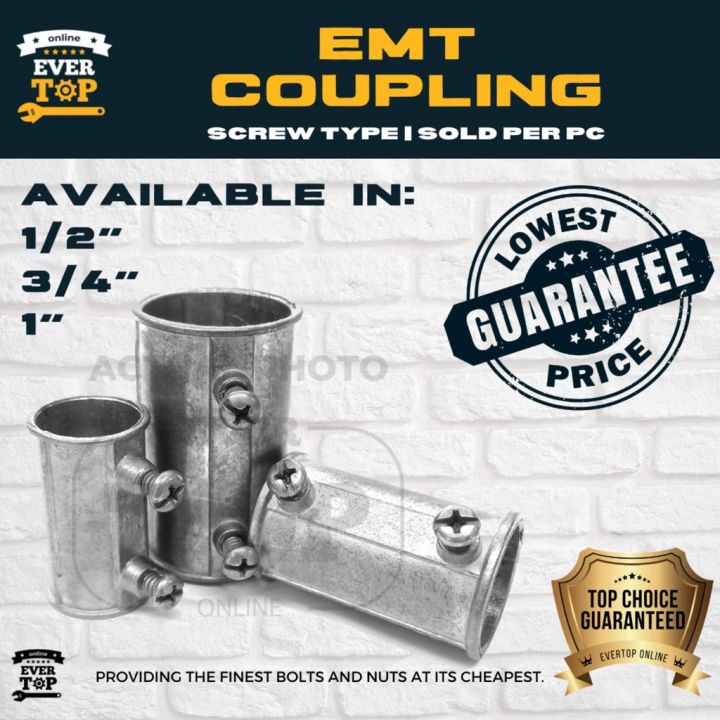 1/2 | 3/4 | 1 EMT COUPLING | SCREW TYPE (straight) SOLD PER PC | Lazada PH