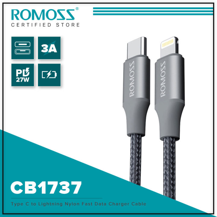 Romoss CB1737 Nylon Fast Charging Cable PD27W Type C to Lightning ...
