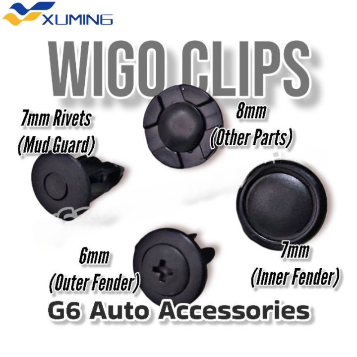 Xuming 6/7/8mm Toyota Wigo Bumper Clips Inner Fender Liner Clips Mud ...