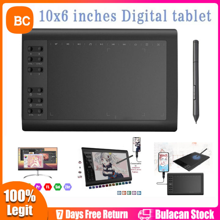 [Delivery in 3 Days] Digital Graphics Drawing Tablet For Phone Tablet ...