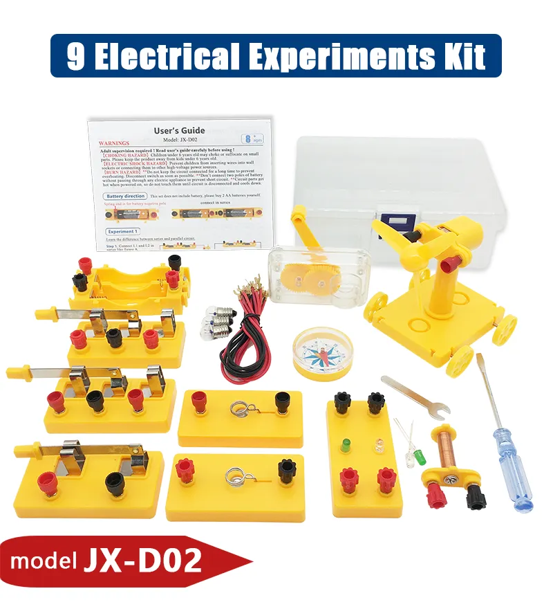 9 Physics Electrical Experiments Set Student Electric Circuit Kit Lab ...