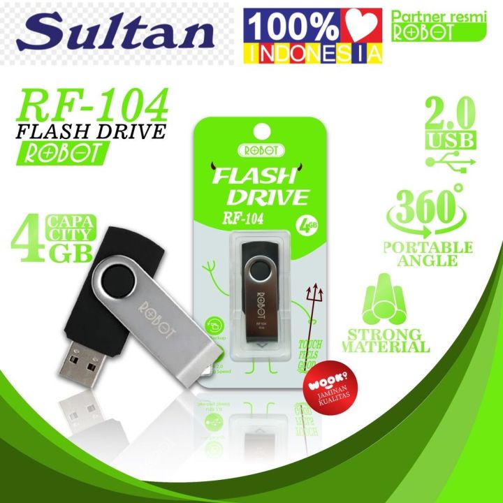 PROMO FLASHDISK USB 2.0 ROBOT RF104 4GB RF108 8GB RF116 16GB RF 132 32GB U-Disk flashdisk putar ...