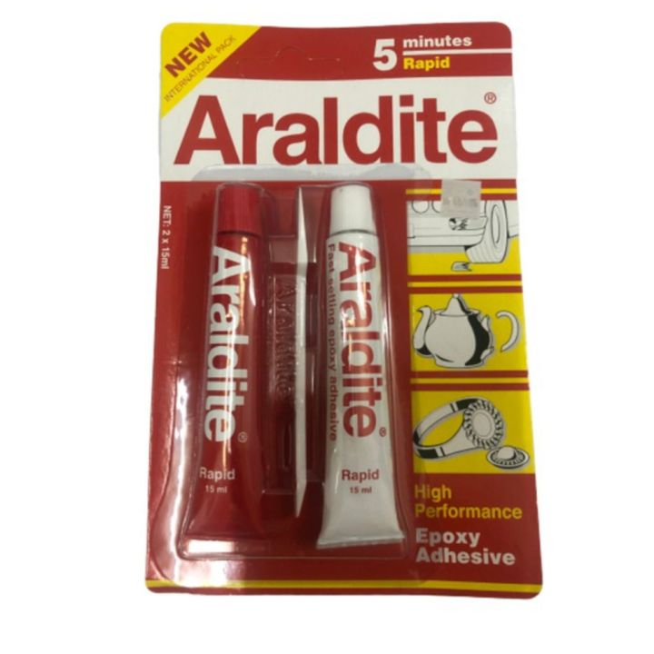 ARALDITE RAPID 5 MINUTES HIGH PERFORMANCE EPOXY ADHESIVE GLUE RED ...