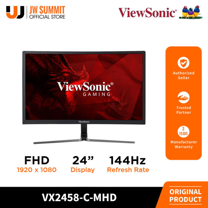 ViewSonic VX2458-C-MHD 24" FHD 1920x1080 144Hz FreeSync VA Technology ...