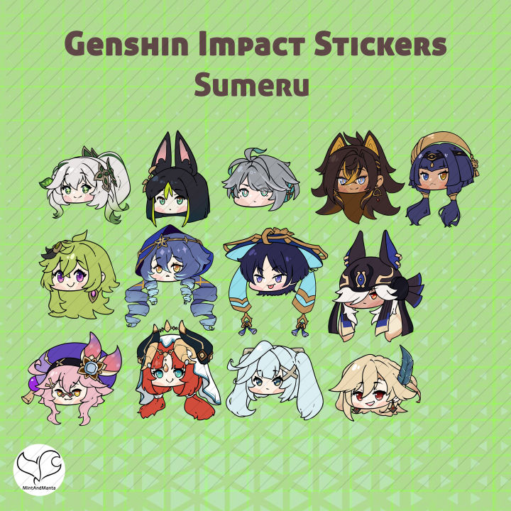 Genshin Impact Icon - Sumeru characters sticker (WATERPROOF) | Journal ...