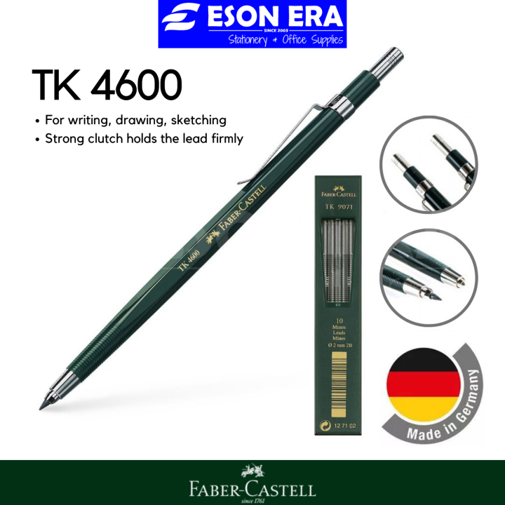 Faber Castell TK4600 Clutch Pencil 2B Pencil Lead TK9071 2.0mm Mechanical Pencil Pocket Size Clutch Pencil Ergonomic Writing Pencil Lazada Lazada