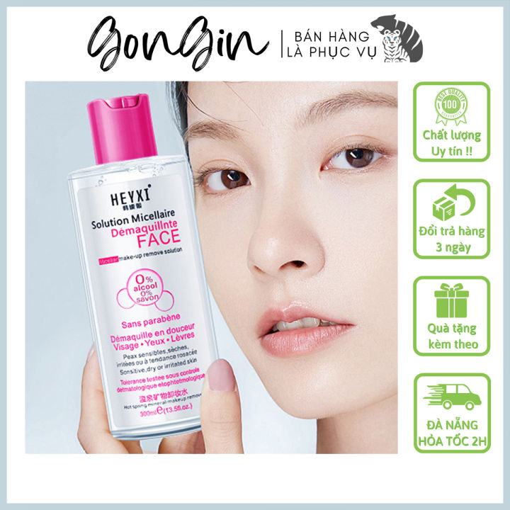 Nước tẩy trang HEYXI không cồn dưỡng ẩm cho da mụn 300ml mỹ phẩm nội ...