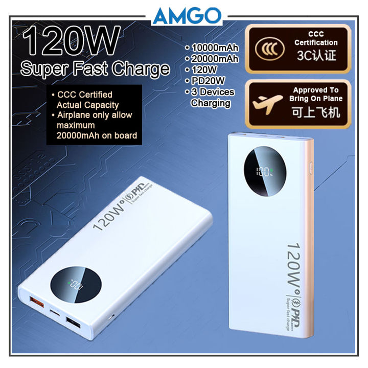 AMGO 3C Certification Powerbank 3C Super Fast Charging Type C Power ...