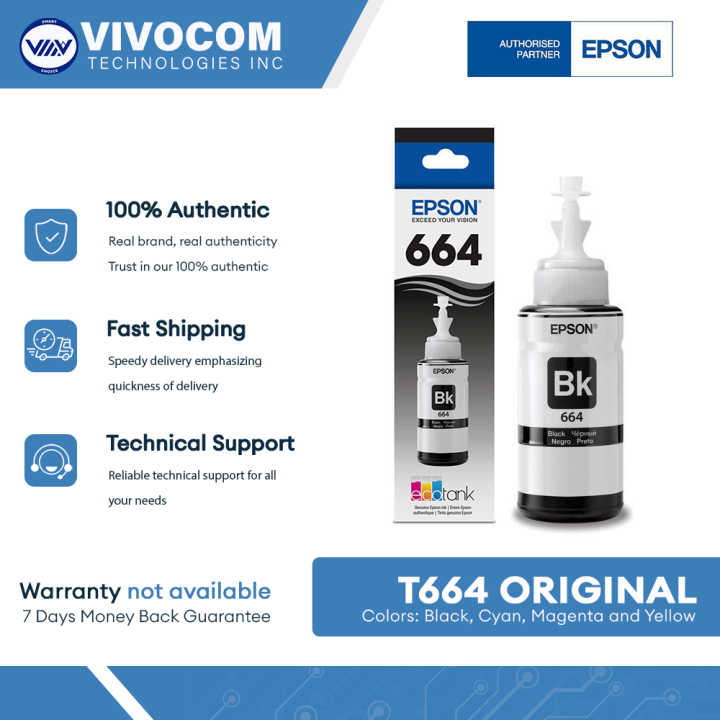 Epson T6641 Original Ink Bottle 70ml (Black) | Lazada PH