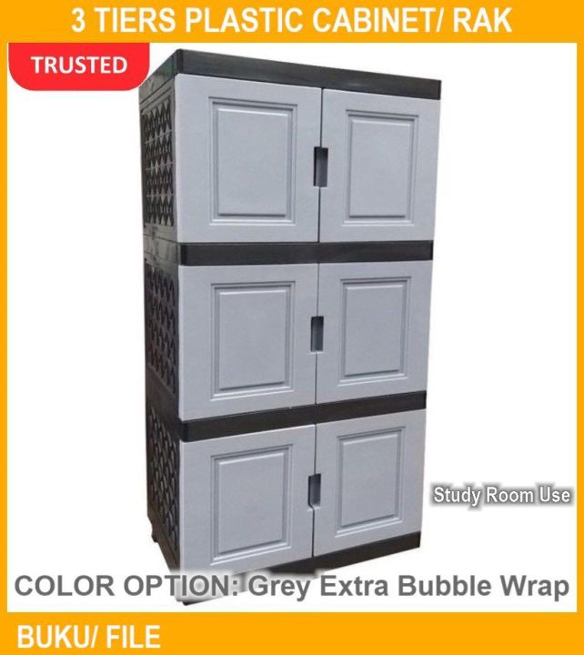 3 Tiers Plastic Cabinet/ Rak Plastic / Rak Buku/ File Cabinet - J100 ...
