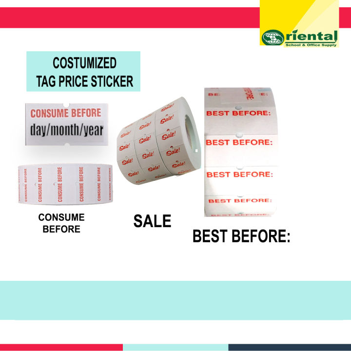 W Tag Price Sticker Label " Sale" "Best Before" & " Consume Before ...