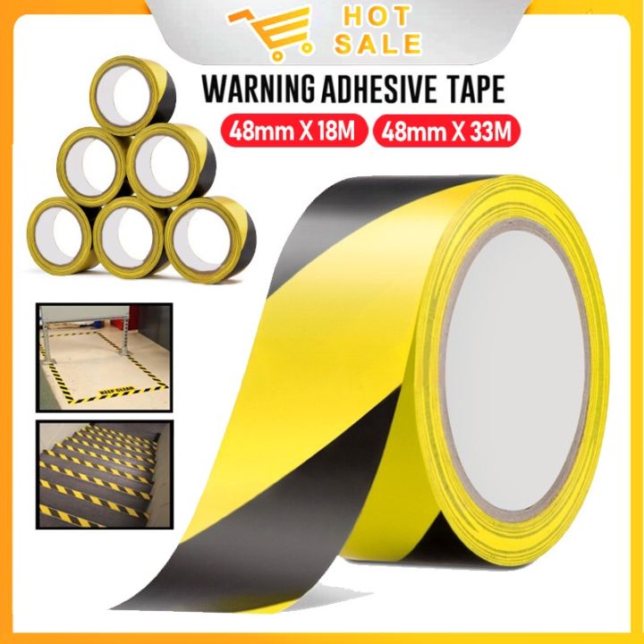 48mmx33m Adhesive Floor Warning Tape PVC Vinyl Durable Floor Marking Social Distancing Safety ...