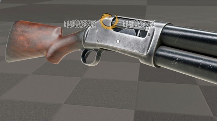 UE4 Unreal 4 Animated Western Shotgun weapon model of ancient shotgun ...