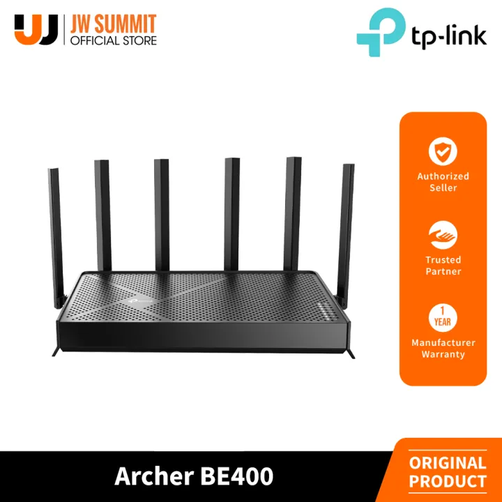 TP-Link Archer BE400 BE6500 6.5 Gbps Dual-Band Wi-Fi 7 Router with ...