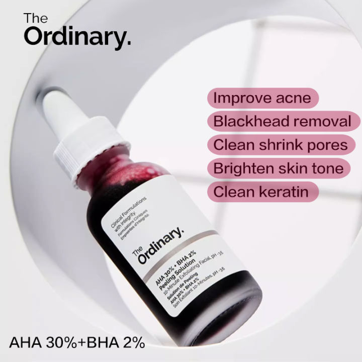 The Ordinary Peeling Solution Serum AHA 30% + BHA 2% Facial Serum Acne ...