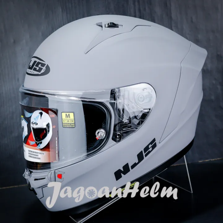 NJS HELM ZX-1R SOLID STONE GREY DOFF | ZX1R HELM FULLFACE | Lazada ...