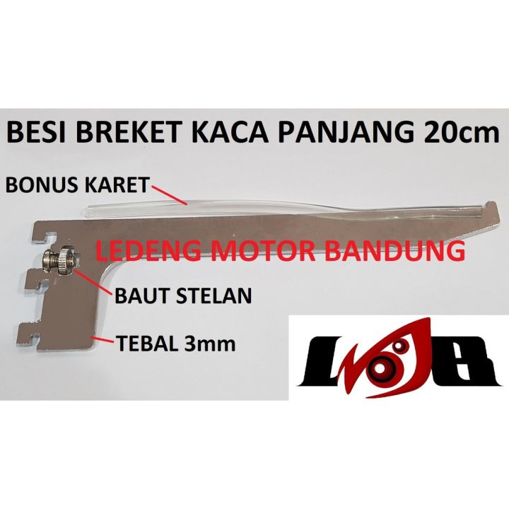 Breket Kaca 20cm Besi Penyangga Dudukan Ambalan Stainless Bracket Rak ...
