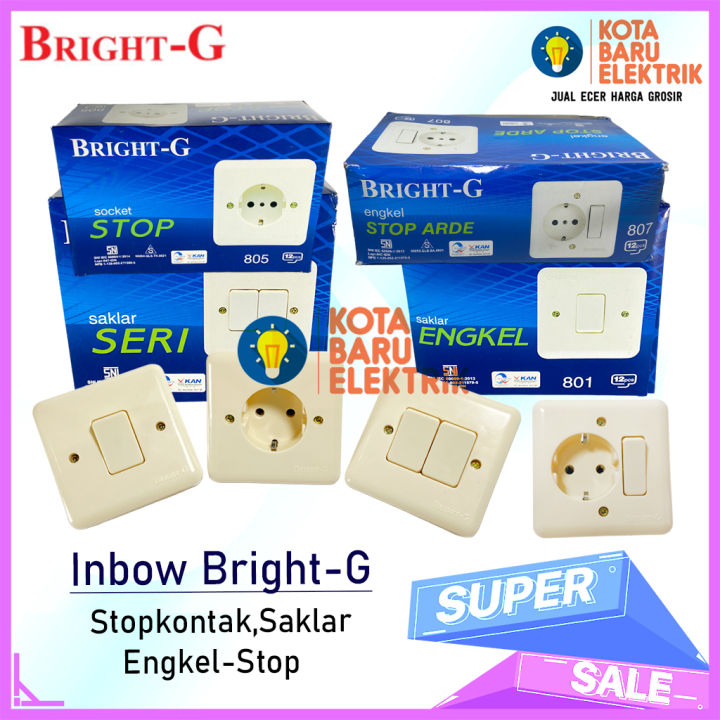 BRIGHT-G Saklar IB Engkel / Saklar Seri / Stop Kontak / Engkel Stop Arde InBow / Saklar Tanam ...