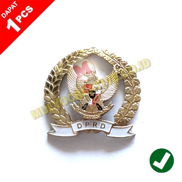 Bros Pin Logo DPRD Padi Dan Kapas - Pin DPRD List Putih Bahan Logam ...
