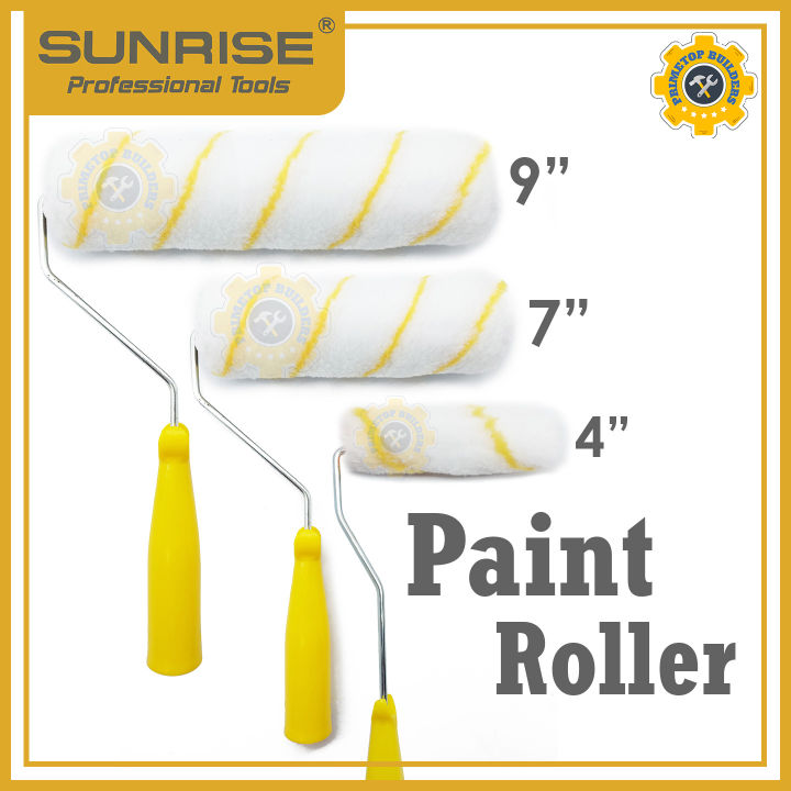 SUNRISE Paint Roller (Roller Brush) 4", 7", 9" for Smooth Surfaces ...