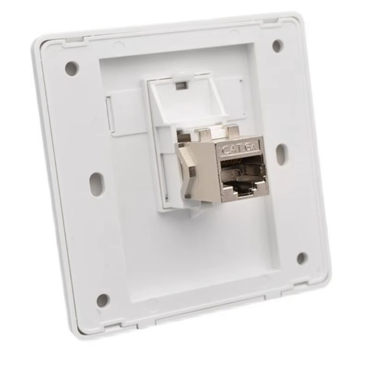 1 Port Shielded CAT6A RJ45 LAN Female CAT6A Wall Panel Faceplate Pass ...