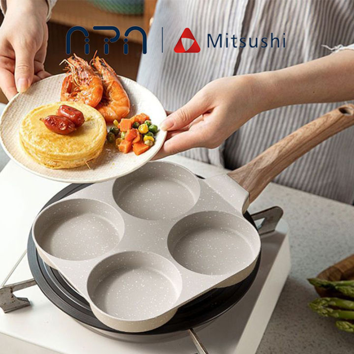 Nipiin 3in1/4 Hole Egg Burger Flat Bottom Frying Pot Steak Frying Pan ...