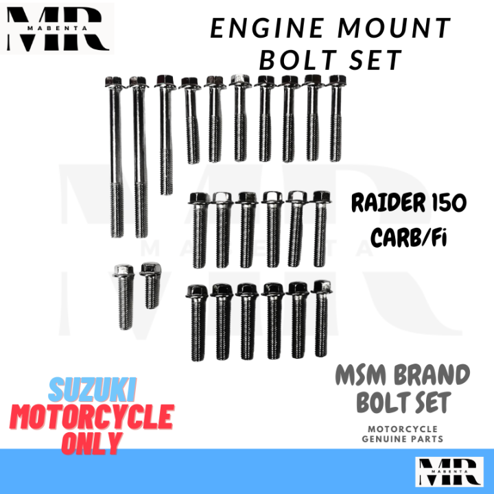 MOTORCYCLE PARTS ENGINE MOUNT BOLT SET FOR RAIDER 150 CARB/Fi | Lazada PH