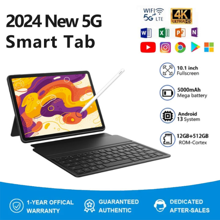 5G Android Tablet With Keyboard 12GB+512GB 10-inch Dual SimGaming ...