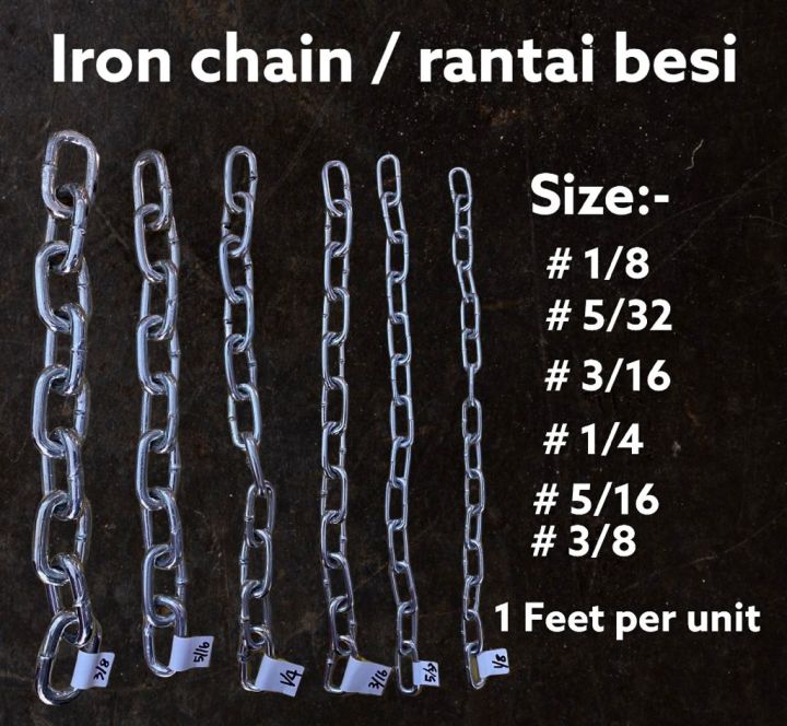 Galvanized Iron Link Chain Rantai Besi 铁链 ⭐Part I ~ 1/8", 5/32" 3/16"⭐ ...