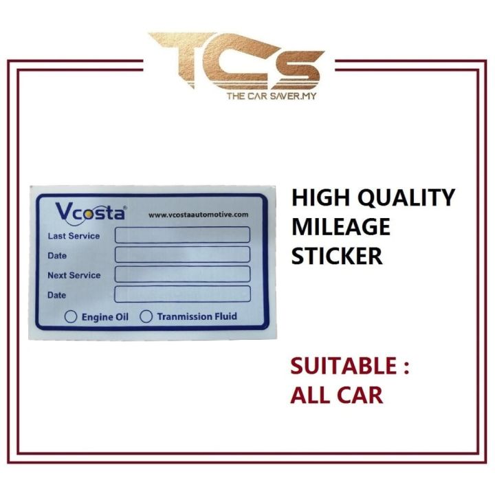 High Quality Transparent/Fluids Mileage Service Sticker for Windsreen ...