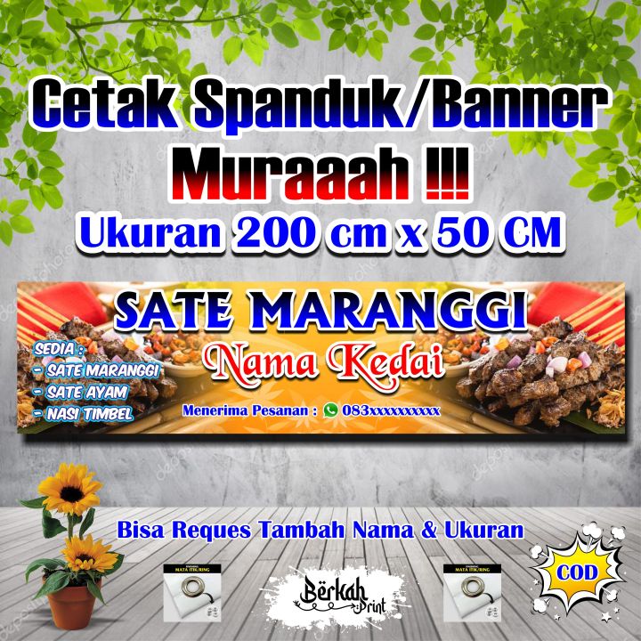 Spanduk Banner Sate Maranggi Ukuran 200 cm x 50 cm | Lazada Indonesia