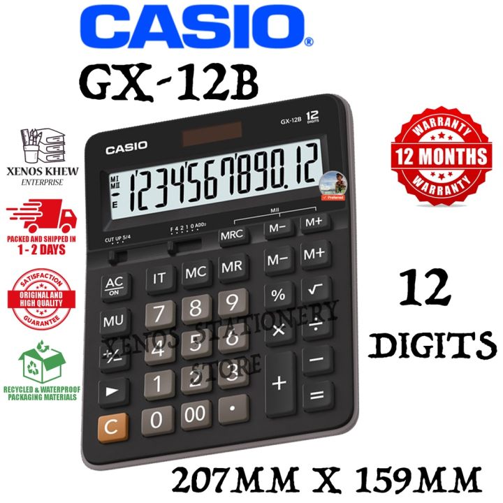 CASIO GX-12B CALCULATOR 12 DIGITS GX-12B EXTRA LARGE DISPLAY (READY STOCK / 100% ORIGINAL) | Lazada