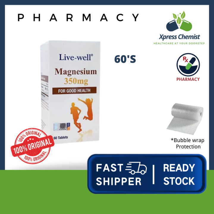LIVE WELL MAGNESIUM 350MG x 60'S (EXP 11/2025) | Lazada