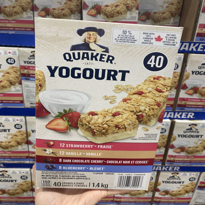 Canada Quaker Fruit Yogurt Cereal Bar Oat Bar Energy Bar 1.4Kg 40 Pcs ...