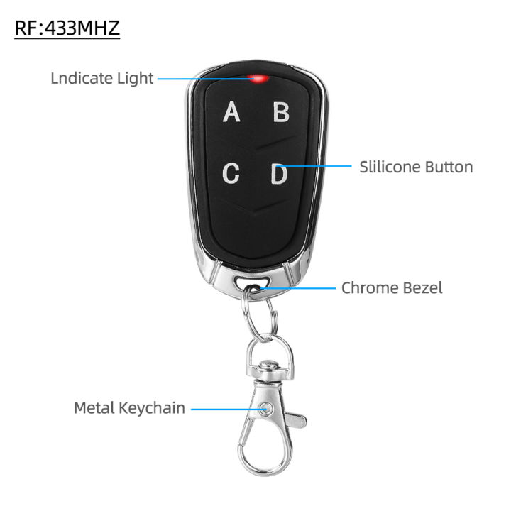 315MHz / 433MHz Wireless Remote Control 4 keys Duplicator Frequency Auto Copy Keyless Remote ...