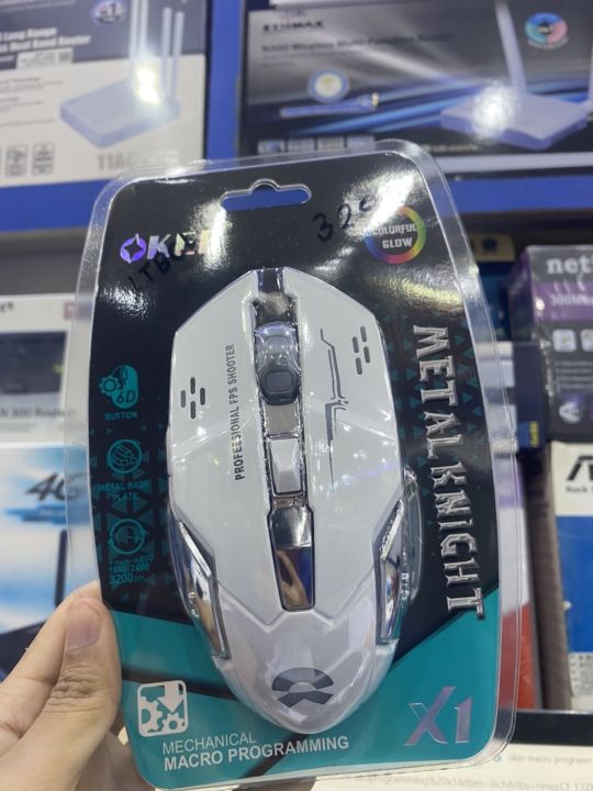 OKER GAMING MOUSE X-1 METAL KNIGHT Macro Programming Game Mouse ...