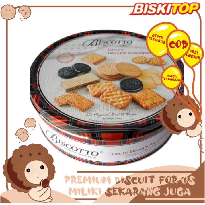 BISKITOP - Biskitop Kaleng Luxury Bulatl 400Gr Assorted Cocok Dimakan ...